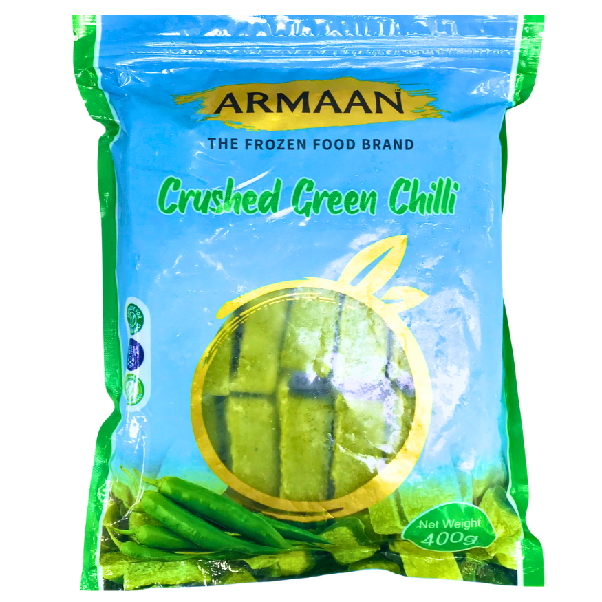 Buy Armaan Frozen Green Chilli Crushed Free UK Delivery – Variety Foods UK